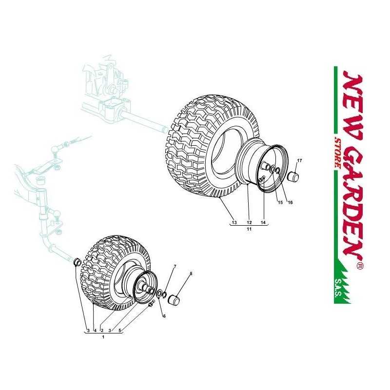Exploded view wheels 102cm XT255HD lawn tractor mower CASTELGARDEN ...