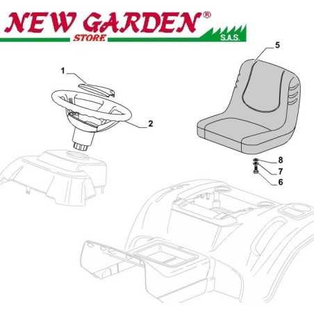Exploded view tractor steering wheel seat SD98 XD130 CASTELGARDEN 2...